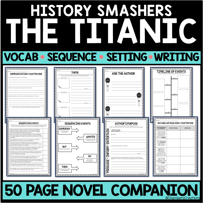 History Smashers The Titanic Kate Messner Novel Activities | Made By ...