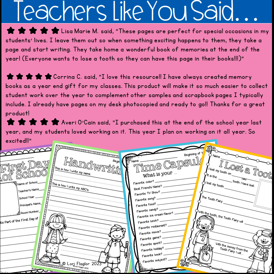 Yearlong Memory Book- FREE SAMPLE | Made By Teachers