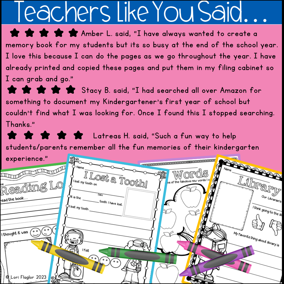 Yearlong Memory Book- Kindergarten Edition | Made By Teachers