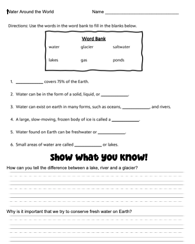 2nd Grade Science Lesson Area Models, Earth's Water 2.ESS2.2, 2.ESS2.3 ...