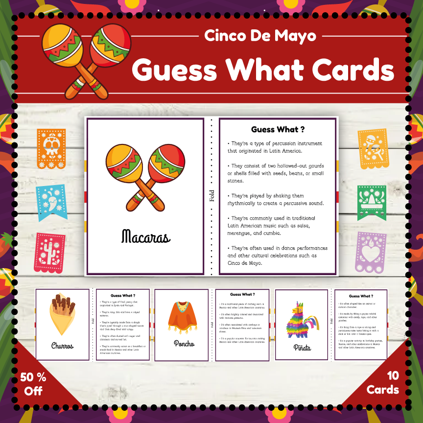 Cinco de Mayo Guess What Flash Cards | Made By Teachers