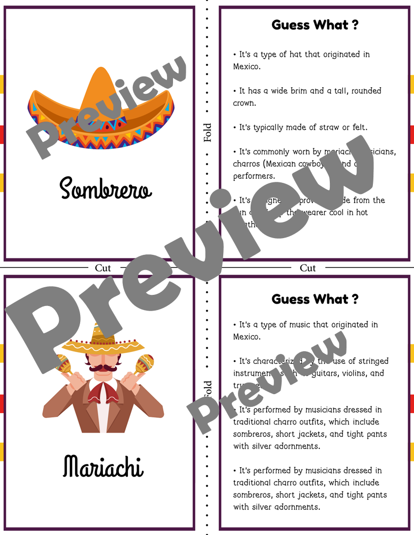 Cinco de Mayo Guess What Flash Cards | Made By Teachers