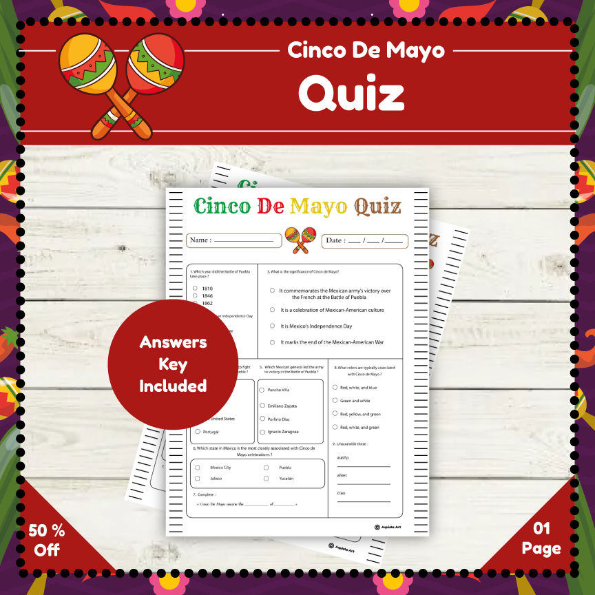 Cinco de Mayo Quiz Worksheet | Made By Teachers