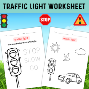 lesson coloring printable traffic light worksheet for class 1, 2, 3 ...