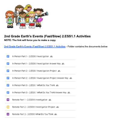 2nd Grade Science Earth's Events (Fast/Slow) 2.ESS1.1 | Made By Teachers