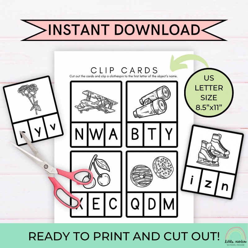 Beginning Sounds Clip Cards | Made By Teachers