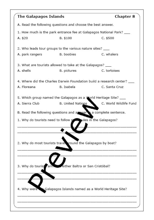 Megan Stine "Where Are the Galapagos Islands?" worksheets | Made By ...