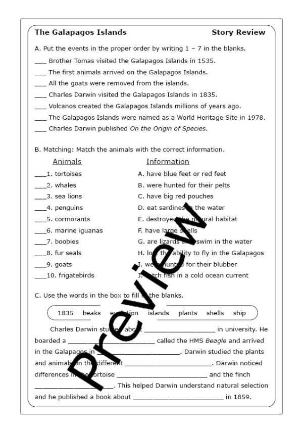 Megan Stine "Where Are the Galapagos Islands?" worksheets | Made By ...
