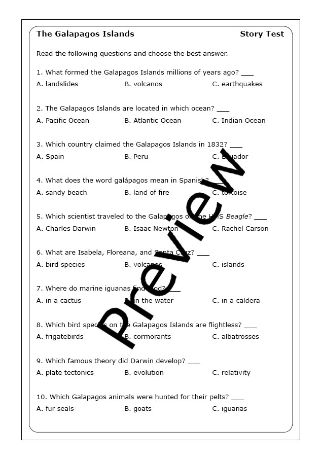 Megan Stine "Where Are the Galapagos Islands?" worksheets | Made By ...