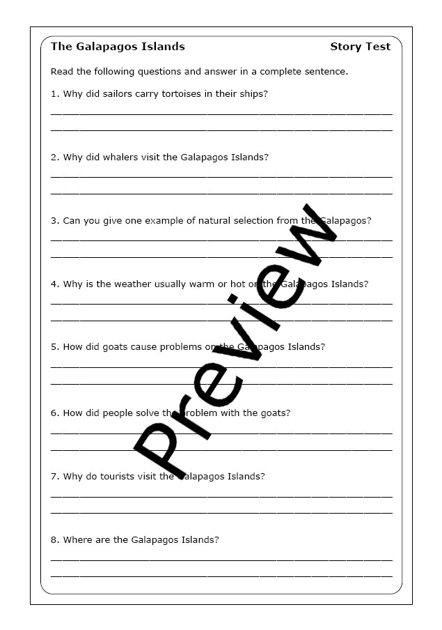 Megan Stine "Where Are the Galapagos Islands?" worksheets | Made By ...