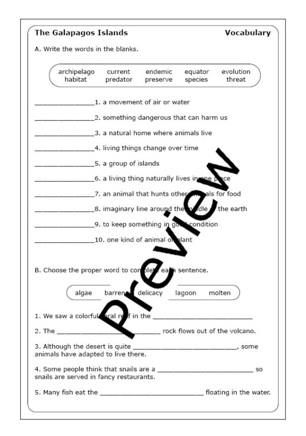 Megan Stine "Where Are the Galapagos Islands?" worksheets | Made By ...