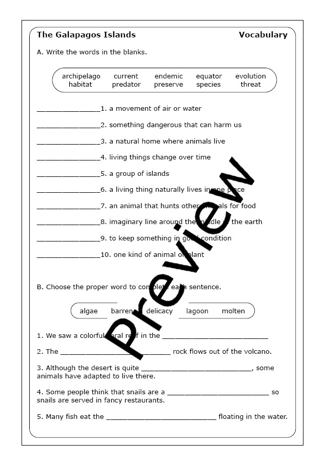 Megan Stine "Where Are the Galapagos Islands?" worksheets | Made By ...