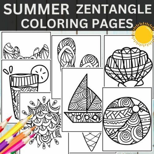 Zentangle Summer Coloring Pages: A Relaxing Way to Unwind - End of Year ...