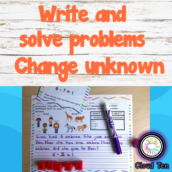 Write and solve problem situations - Change unknown | Made By Teachers