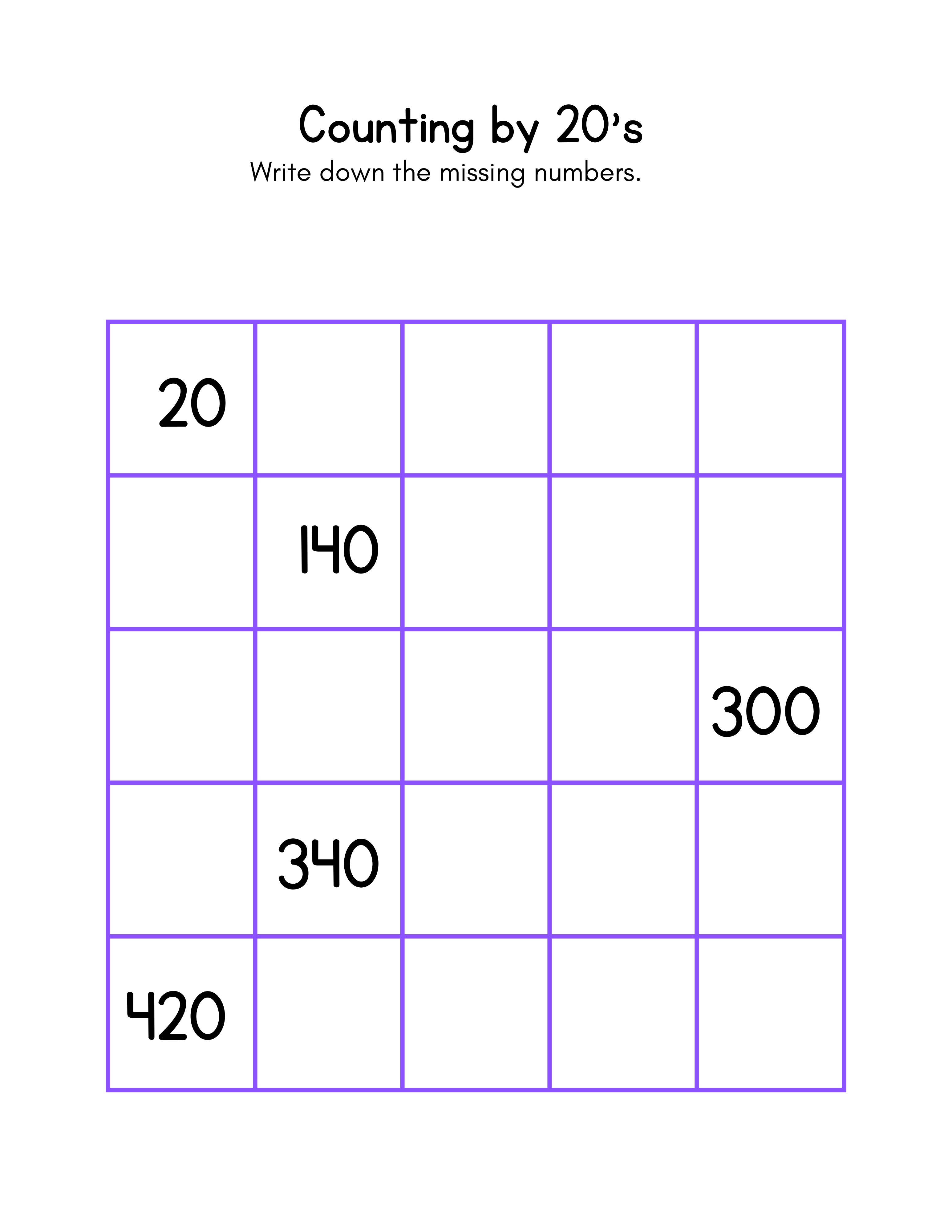 Master Math Skills with Our Fun and Engaging Skip Counting Grid ...