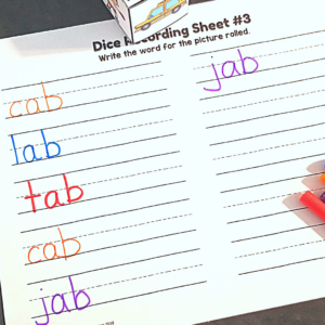 AB Word Family Dice Games | Made By Teachers