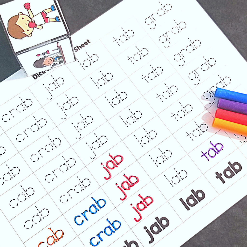 AB Word Family Dice Games | Made By Teachers