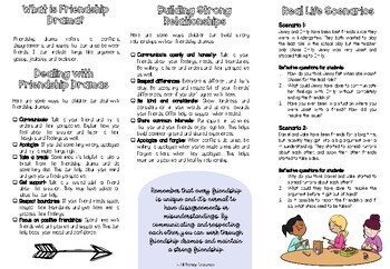 FRIENDSHIP DRAMAS Brochure for Kids | Made By Teachers