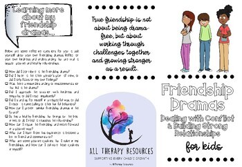 FRIENDSHIP DRAMAS Brochure for Kids | Made By Teachers