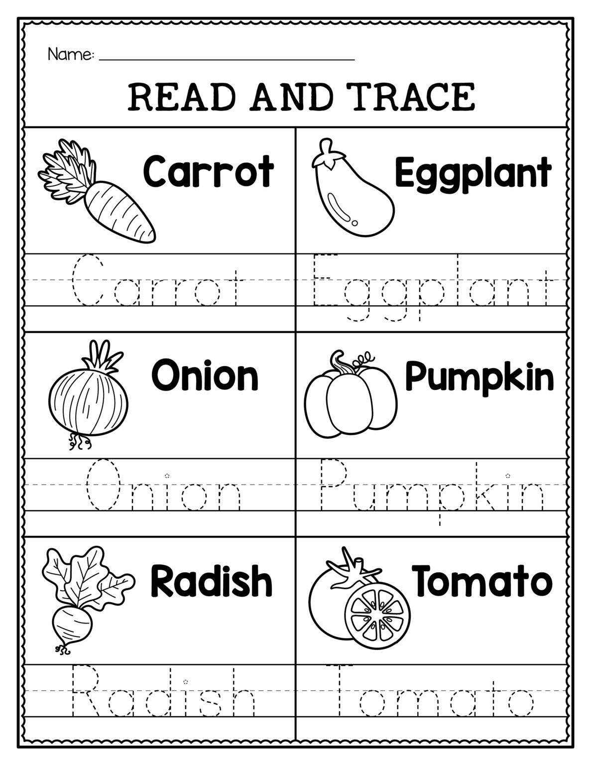 Read & Trace Worksheets: "Fun & Educational Read & Trace Worksheets for ...