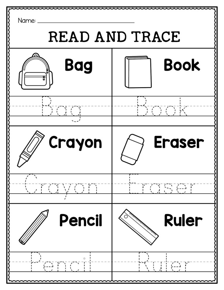 Read & Trace Worksheets: "Fun & Educational Read & Trace Worksheets for ...