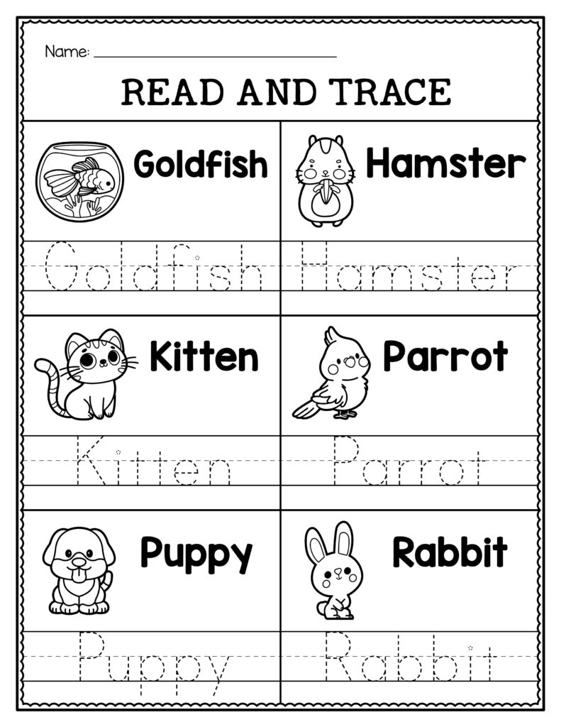 Read & Trace Worksheets: "Fun & Educational Read & Trace Worksheets for ...