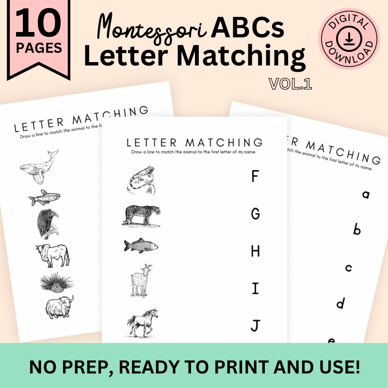 Beginning Sounds ABCs Letter Match Worksheets (Volume 1) | Made By Teachers