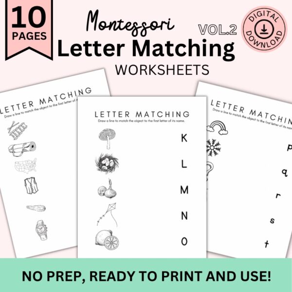 Beginning Sounds ABCs Letter Match Worksheets (Volume 2) | Made By Teachers