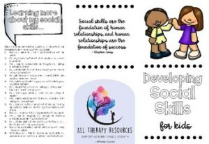 SOCIAL SKILLS Counseling Brochure for Kids | Made By Teachers
