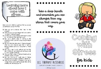 COPING WITH STRESS Counseling Brochure for Kids | Made By Teachers