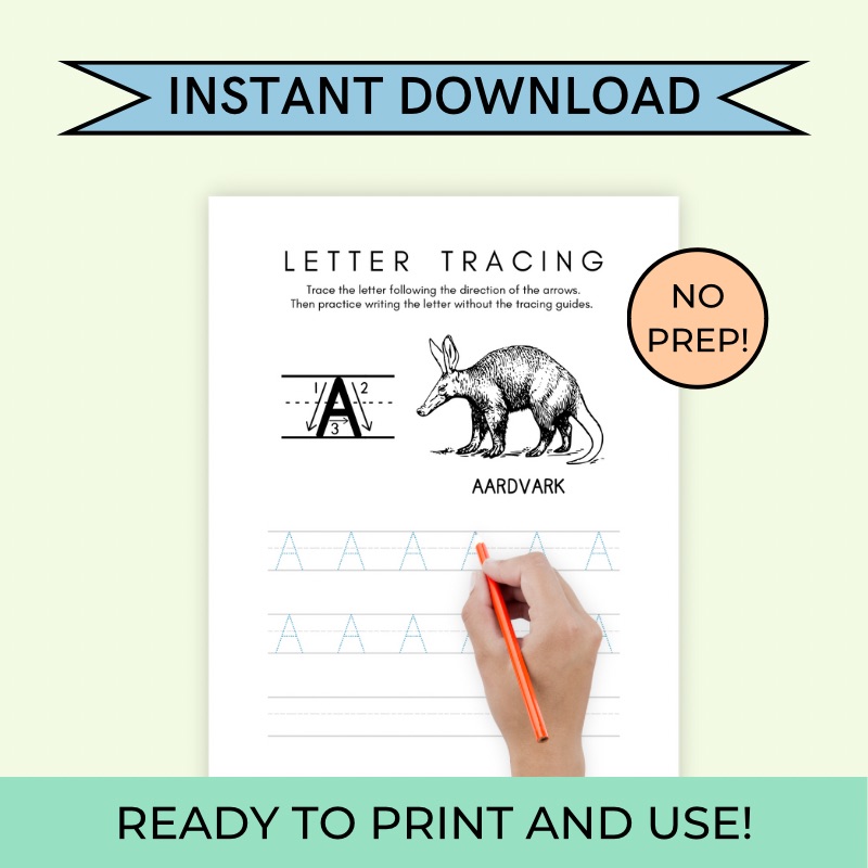 Alphabet Letter Tracing Worksheets, Montessori-inspired No Prep ABCs ...