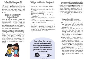 WHAT IS RESPECT Counseling Brochure for Kids | Made By Teachers