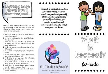 WHAT IS RESPECT Counseling Brochure for Kids | Made By Teachers