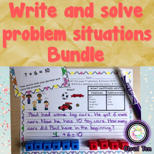 Write and solve problem situations bundle | Made By Teachers