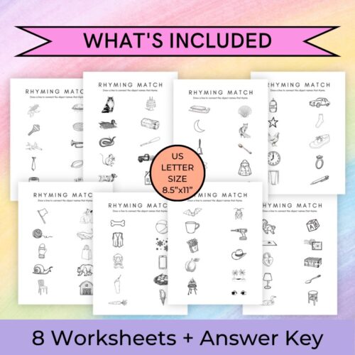 Rhyming Words Matching Worksheets | Made By Teachers