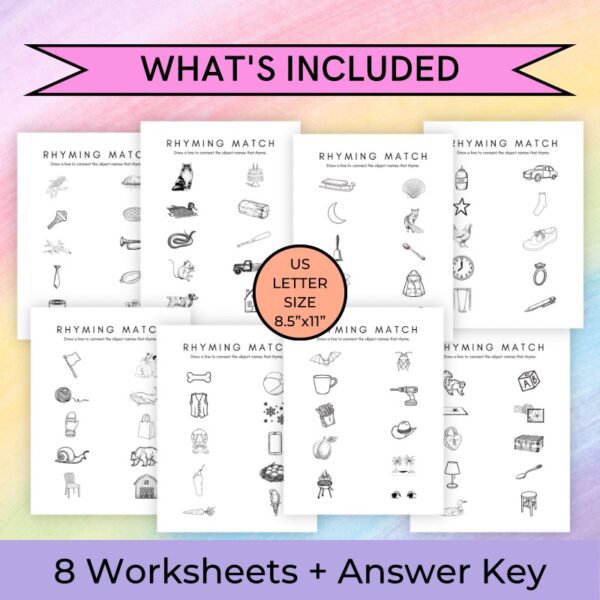 Rhyming Words Matching Worksheets | Made By Teachers