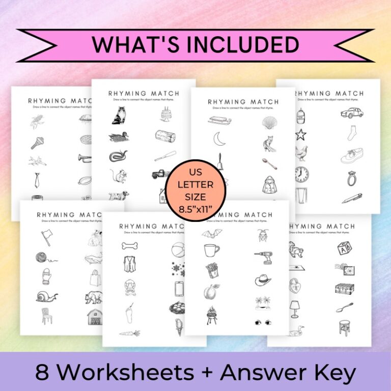 Rhyming Words Matching Worksheets | Made By Teachers