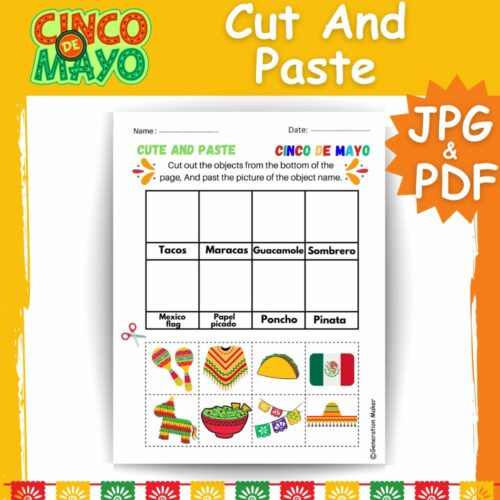 Cut And Paste Cinco de Mayo | FREE Cinco de Mayo Activity Worksheet.(No ...