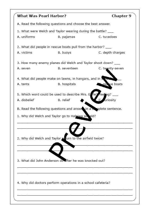 Patricia Demuth "What Was Pearl Harbor?" worksheets | Made By Teachers