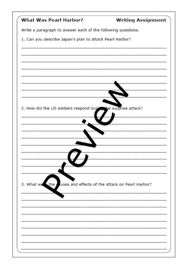 Patricia Demuth "What Was Pearl Harbor?" worksheets - Made By Teachers