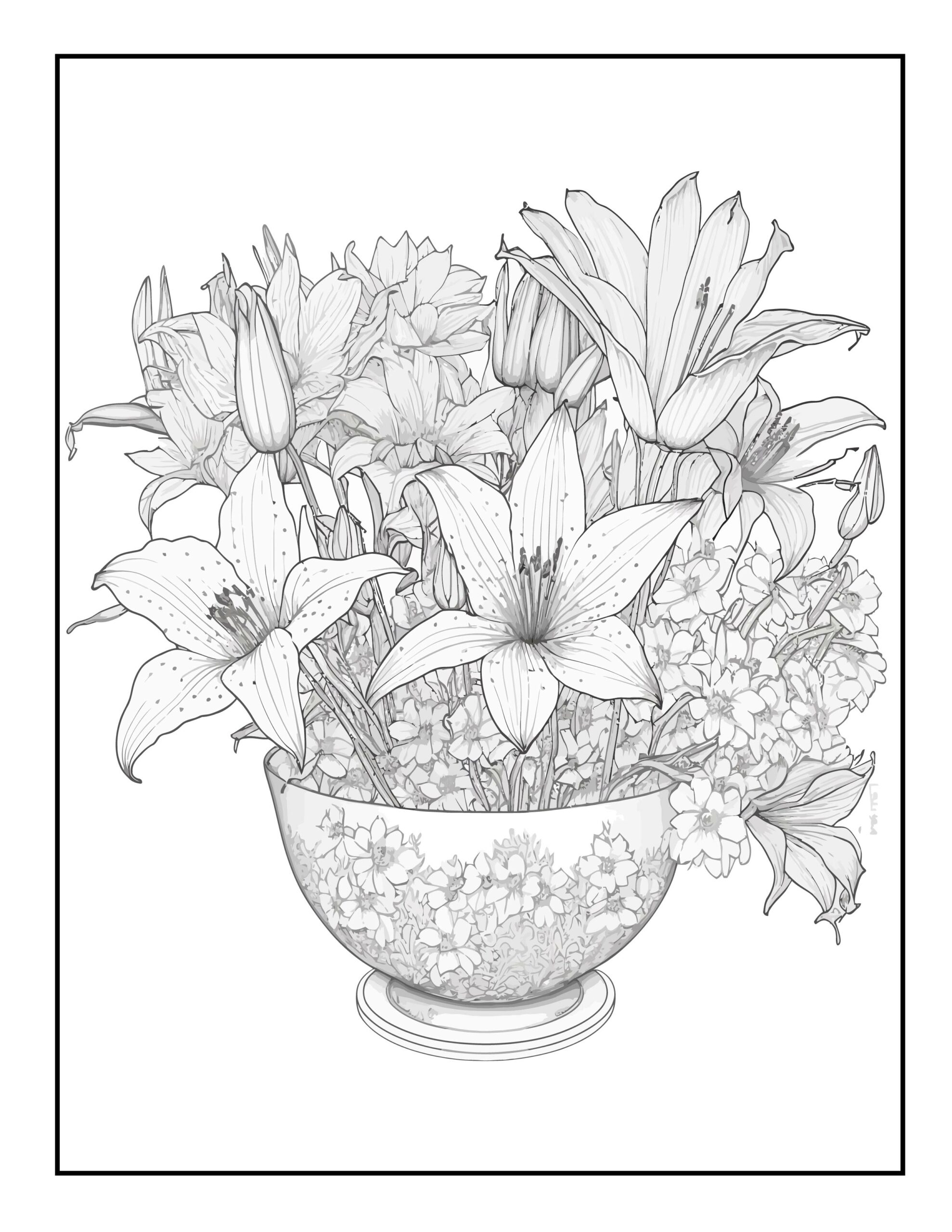 Relax and Unleash Your Creativity with Our Flowers Coloring Book | Made ...