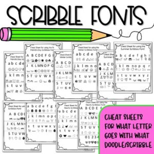 Fonts Scribble Style Hearts St. Patricks Day Spring Summer Autumn ...