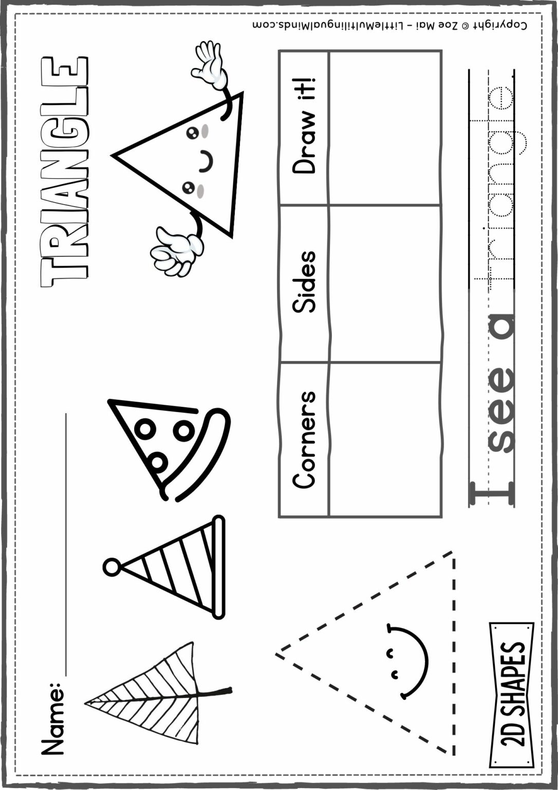 Identify 2D Shapes: 2D Shapes Practice Sheets for Preschool, Pre-K ...