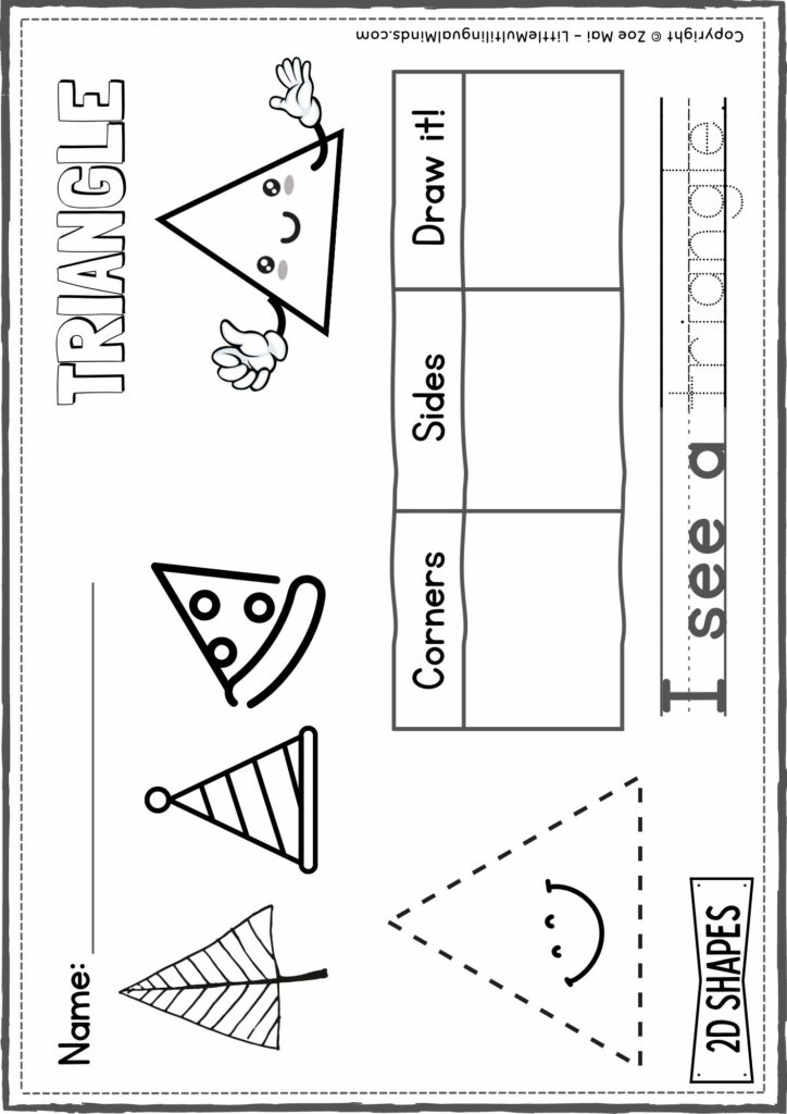 Identify 2D Shapes: 2D Shapes Practice Sheets for Preschool, Pre-K ...