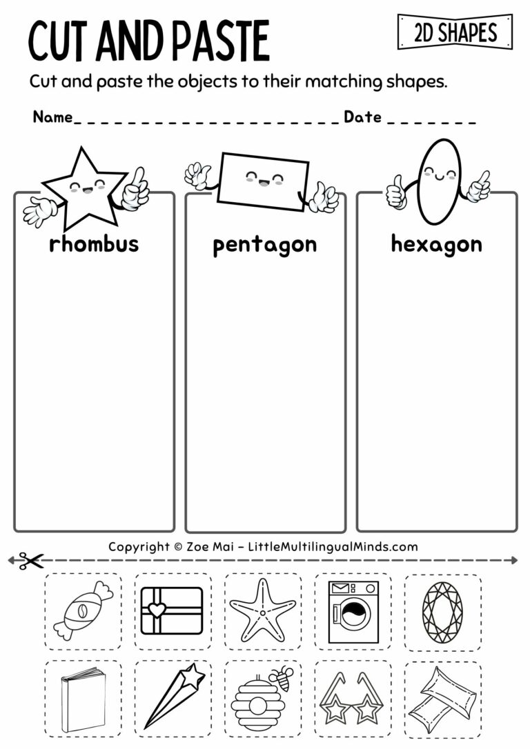 Identify 2D Shapes: 2D Shapes Practice Sheets for Preschool, Pre-K ...