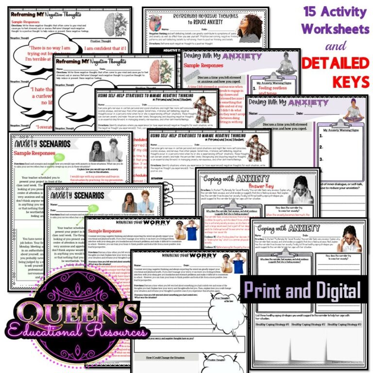 Internal Conflicts Reading Passages Activities And Worksheets Coping