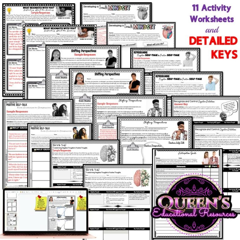 Internal Conflicts Reading Passages, Activities, and Worksheets, Coping ...