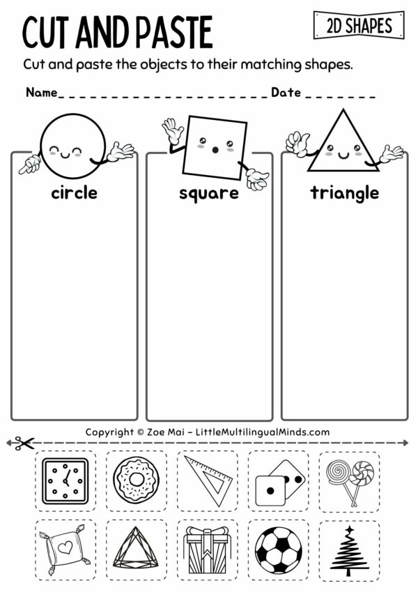 2D and 3D Shapes Sort and Identify Activities Worksheets - Pre-K ...