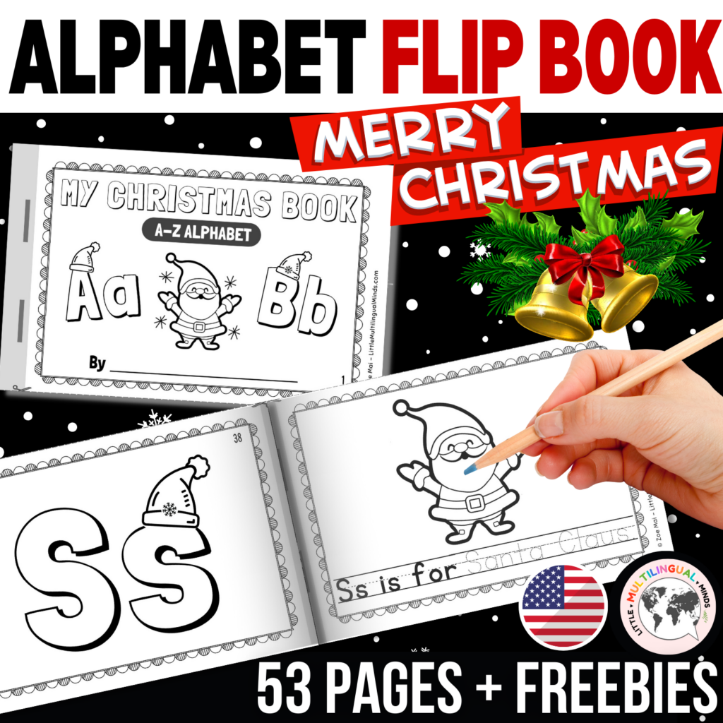 Christmas Alphabet Book: Uppercase & Lowercase Letters Mini Book- Trace ...