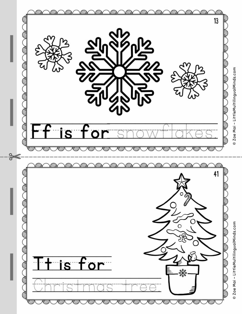 Christmas Alphabet Book: Uppercase & Lowercase Letters Mini Book- Trace ...